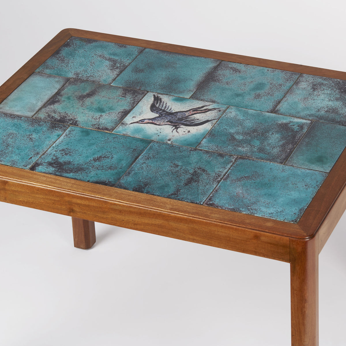 Frits Henningsen Blue Tile Ceramic Top Side Table - SOLD – modernlink